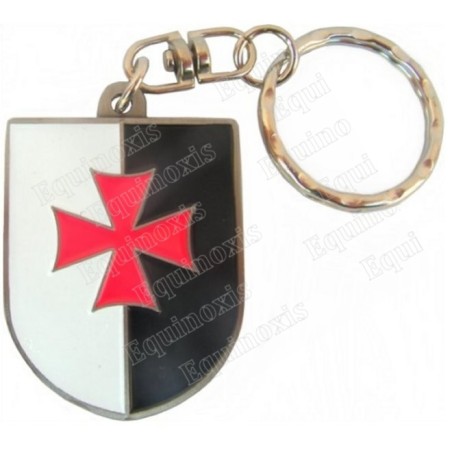 Porte-clefs templier – Blason beaucéant émaillé
