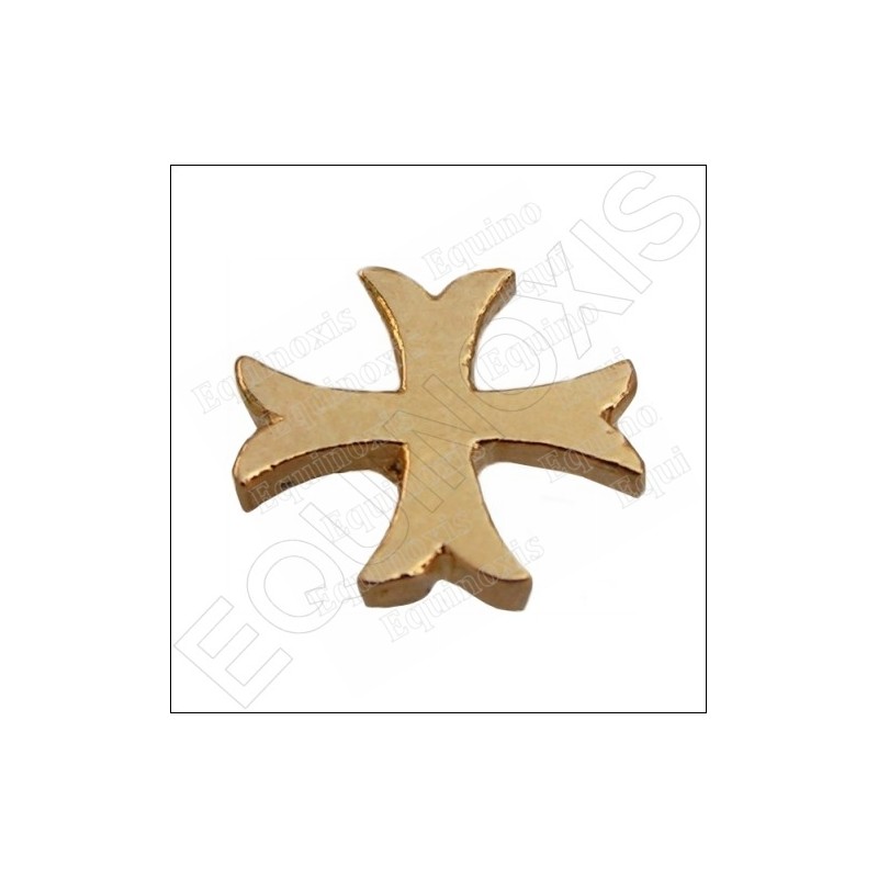 Templar lapel pin – Inward-patted Templar cross – Gold finish