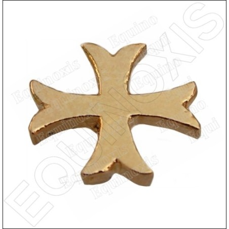 Templar lapel pin – Inward-patted Templar cross – Gold finish